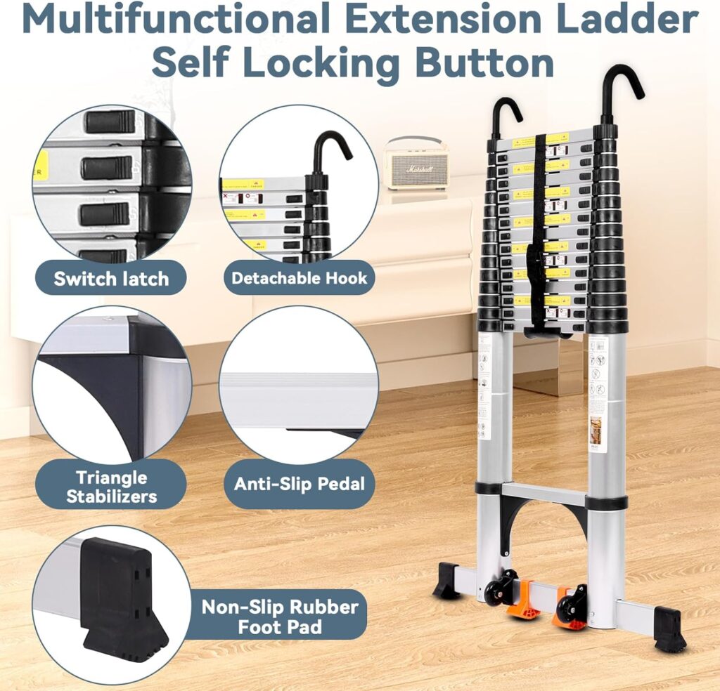 FEETE 12.5FT A Frame Telescoping Ladder Review